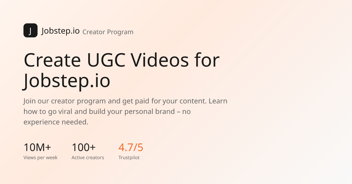 Jobstep.io Creator Program – Create UGC Videos for Jobstep.io